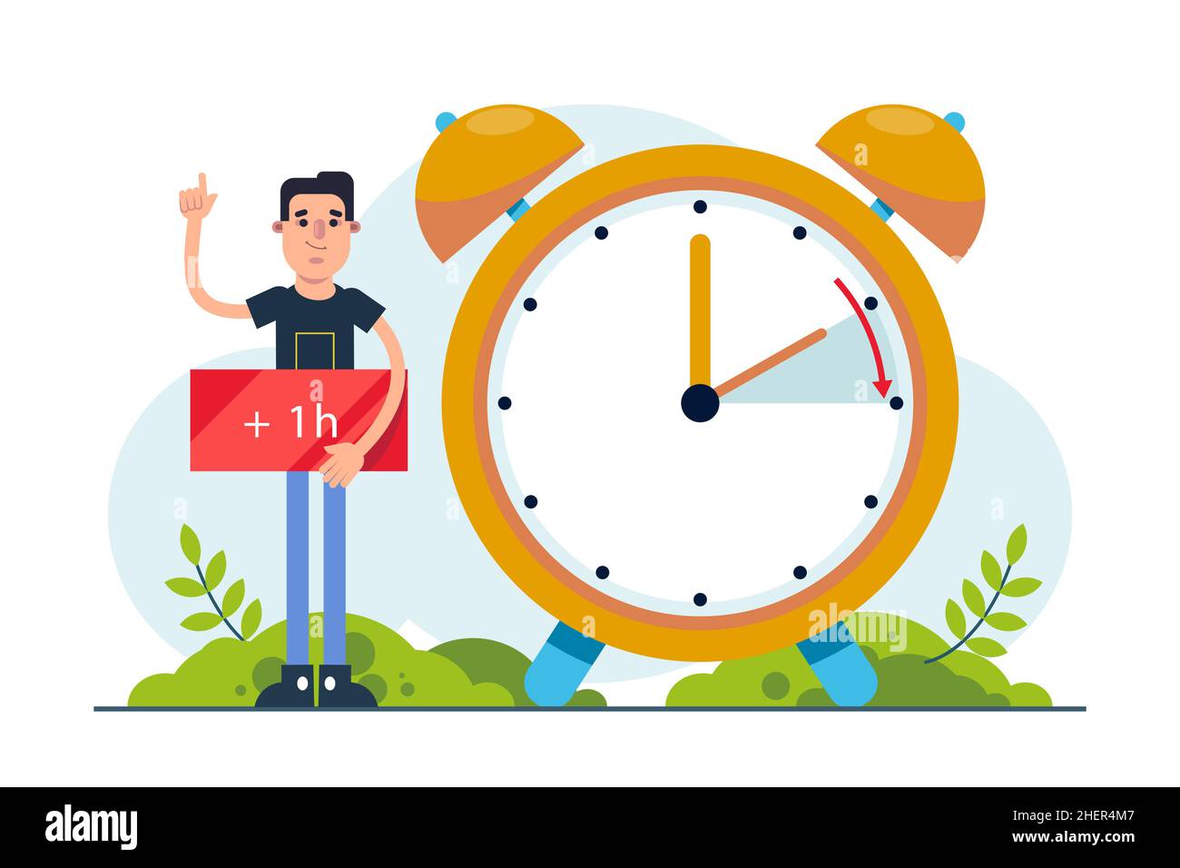 Flat spring forward illustration Vector illustration Stock Vector Image ...
