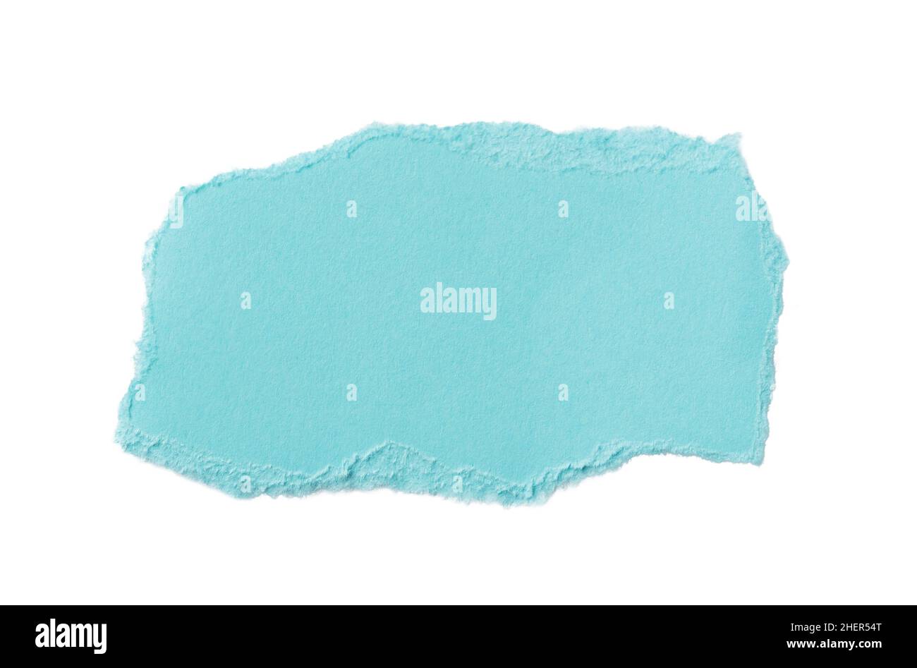 Blue color paper craft stick on white background. Blank Piece of ripped ...