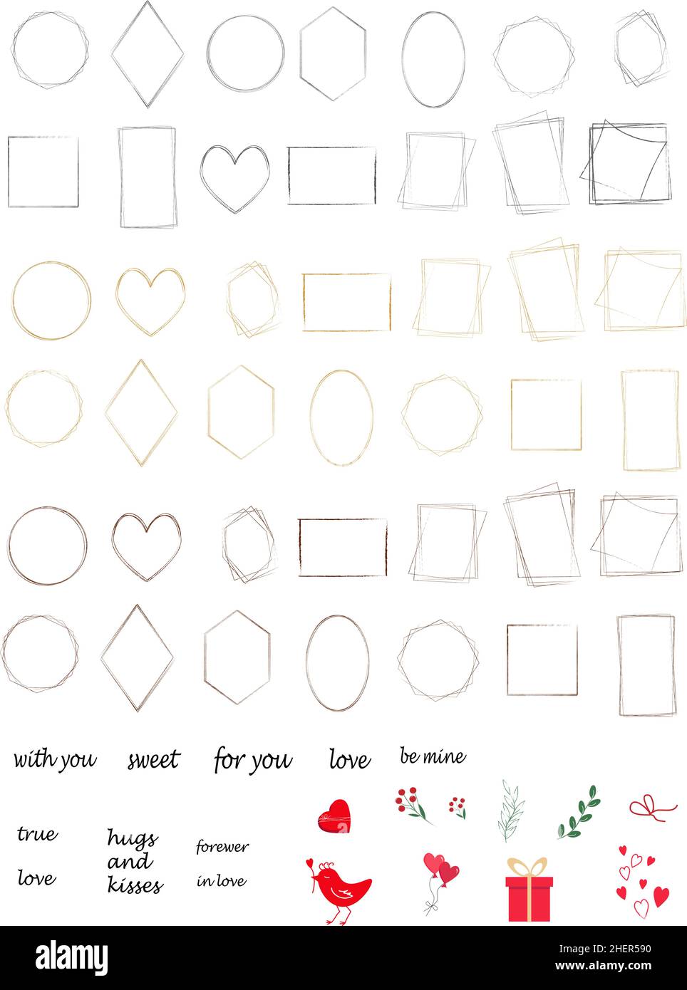 Set with decorative geometric frames. Vector illustration Stock Vector ...