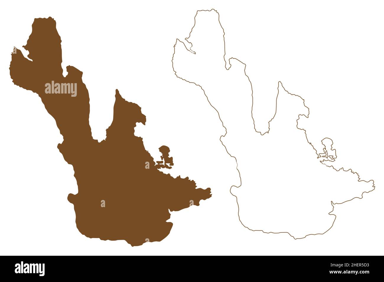 Vanna island (Kingdom of Norway, Troms) map vector illustration ...