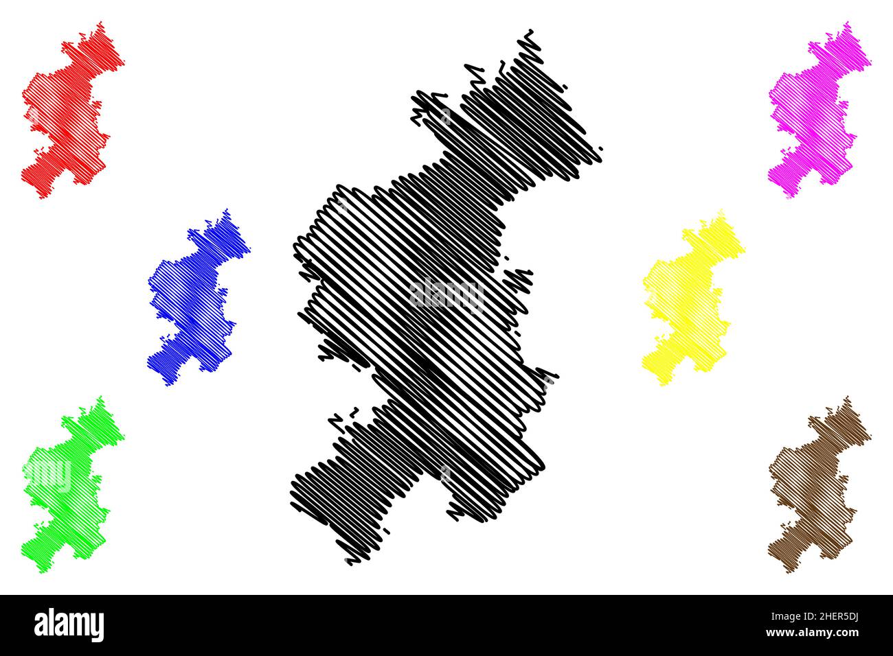 Vizianagaram district (Andhra Pradesh State, Republic of India) map ...