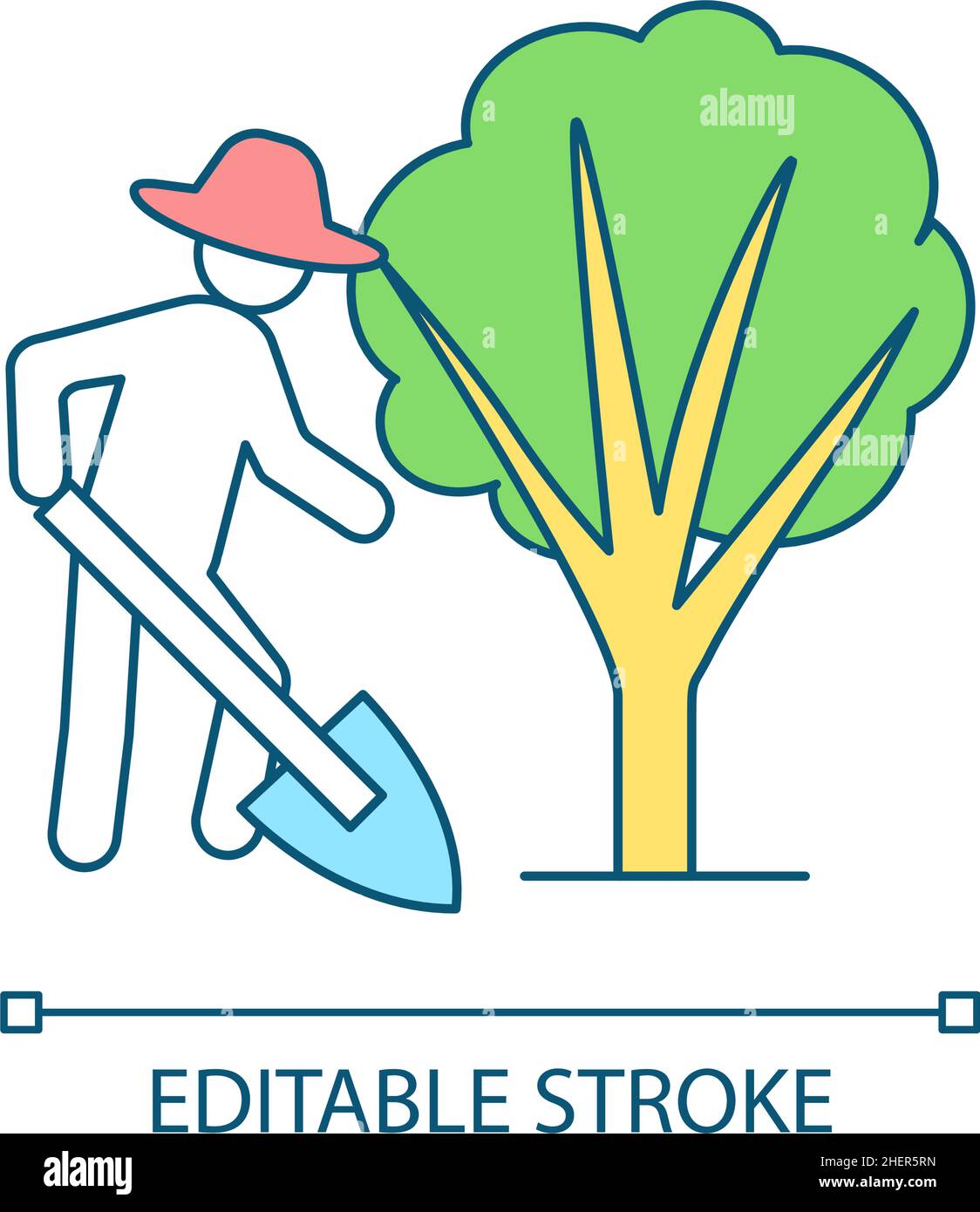 Plant trees RGB color icon Stock Vector Image & Art - Alamy