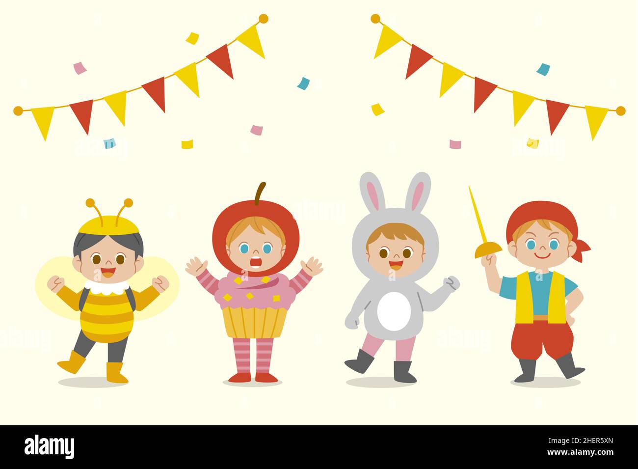 Flat carnival costumes set Vector illustration Stock Vector Image & Art ...