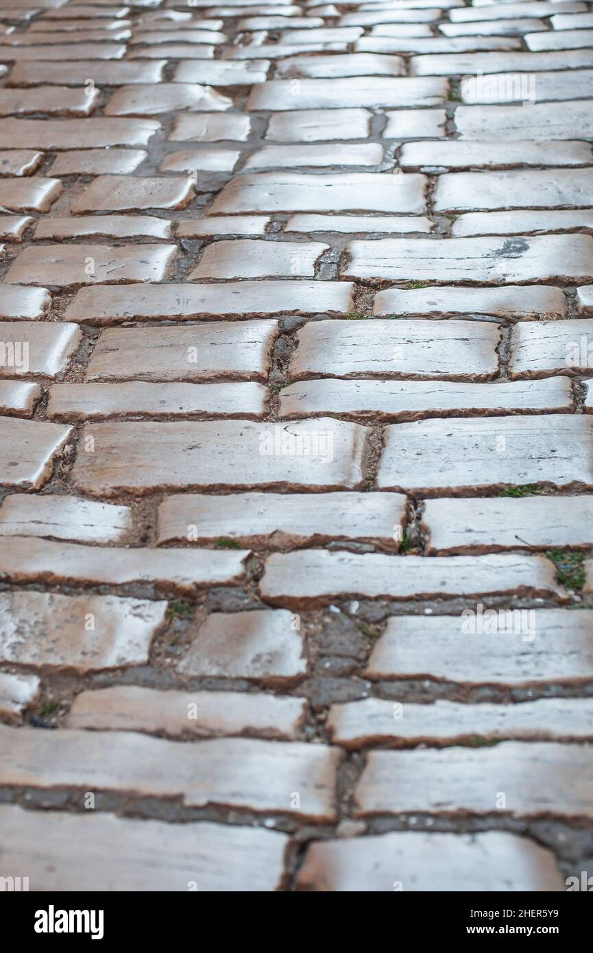 Old town stone paving pattern. Mediteran city pavement Stock Photo - Alamy