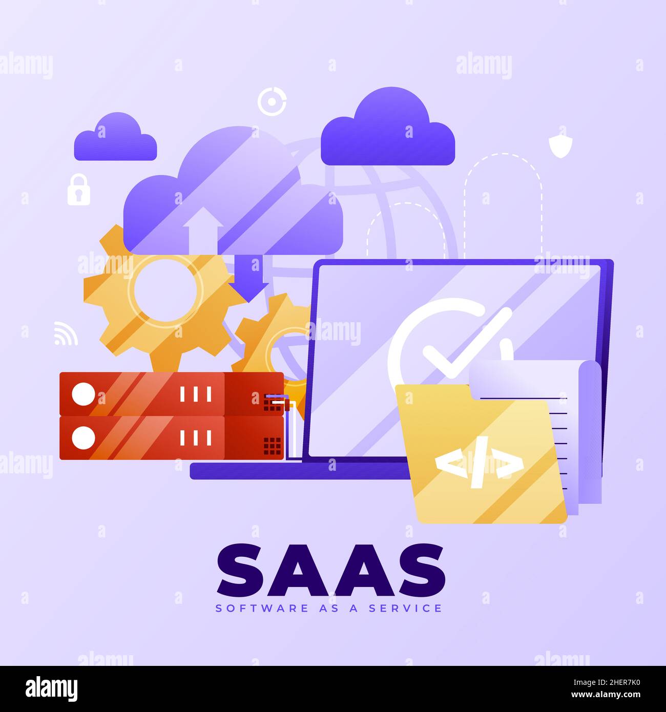 Gradient saas illustration Vector illustration Stock Vector Image & Art ...