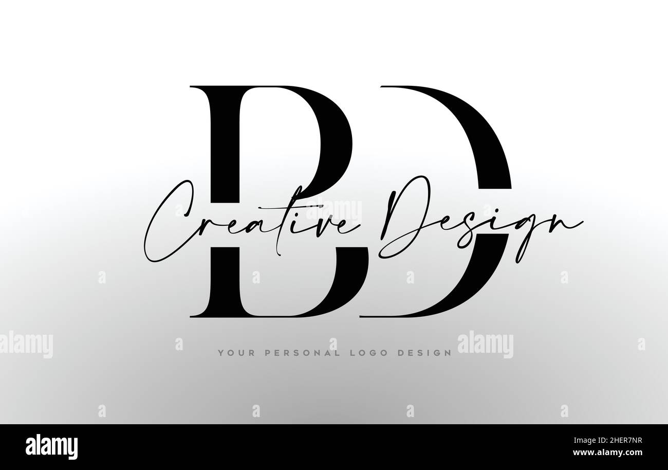 BD Letter Logo Design with Serif Font. BD Icon Logo with united ...