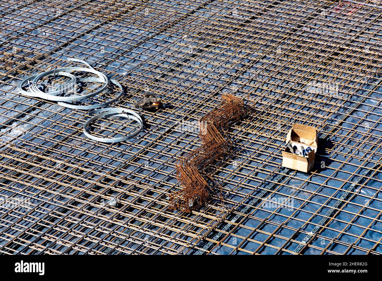 iron rod for the concrete foundation in detail Stock Photo - Alamy