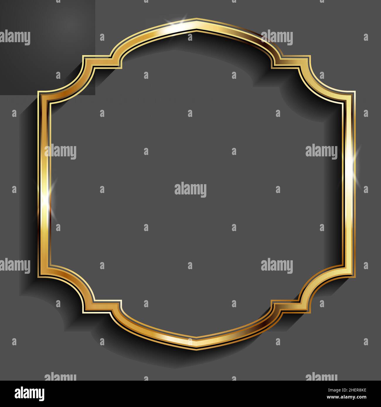 Realistic golden frame template Vector illustration Stock Vector Image ...