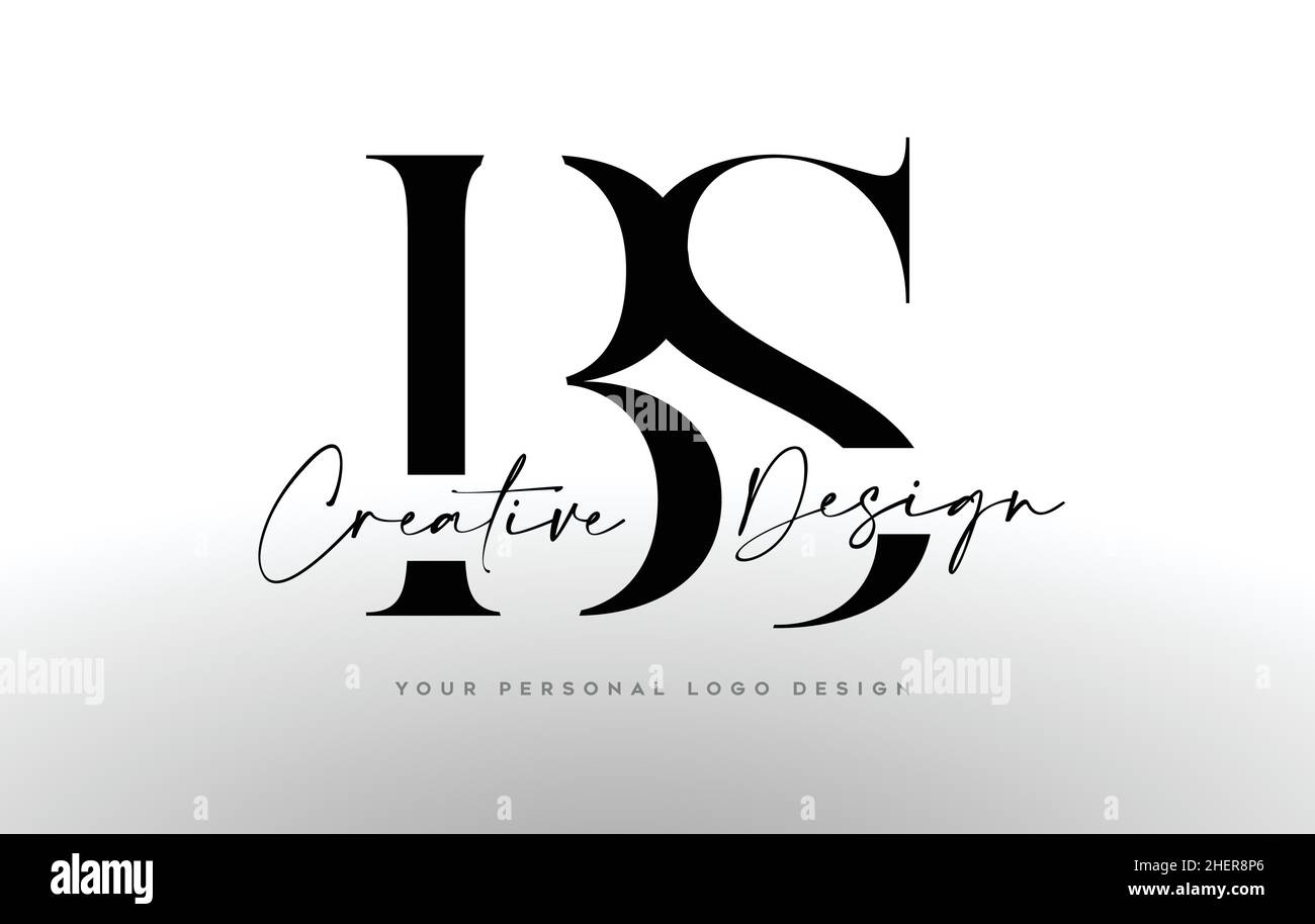BS Letter Logo Design with Serif Font. BS Icon Logo with united ...