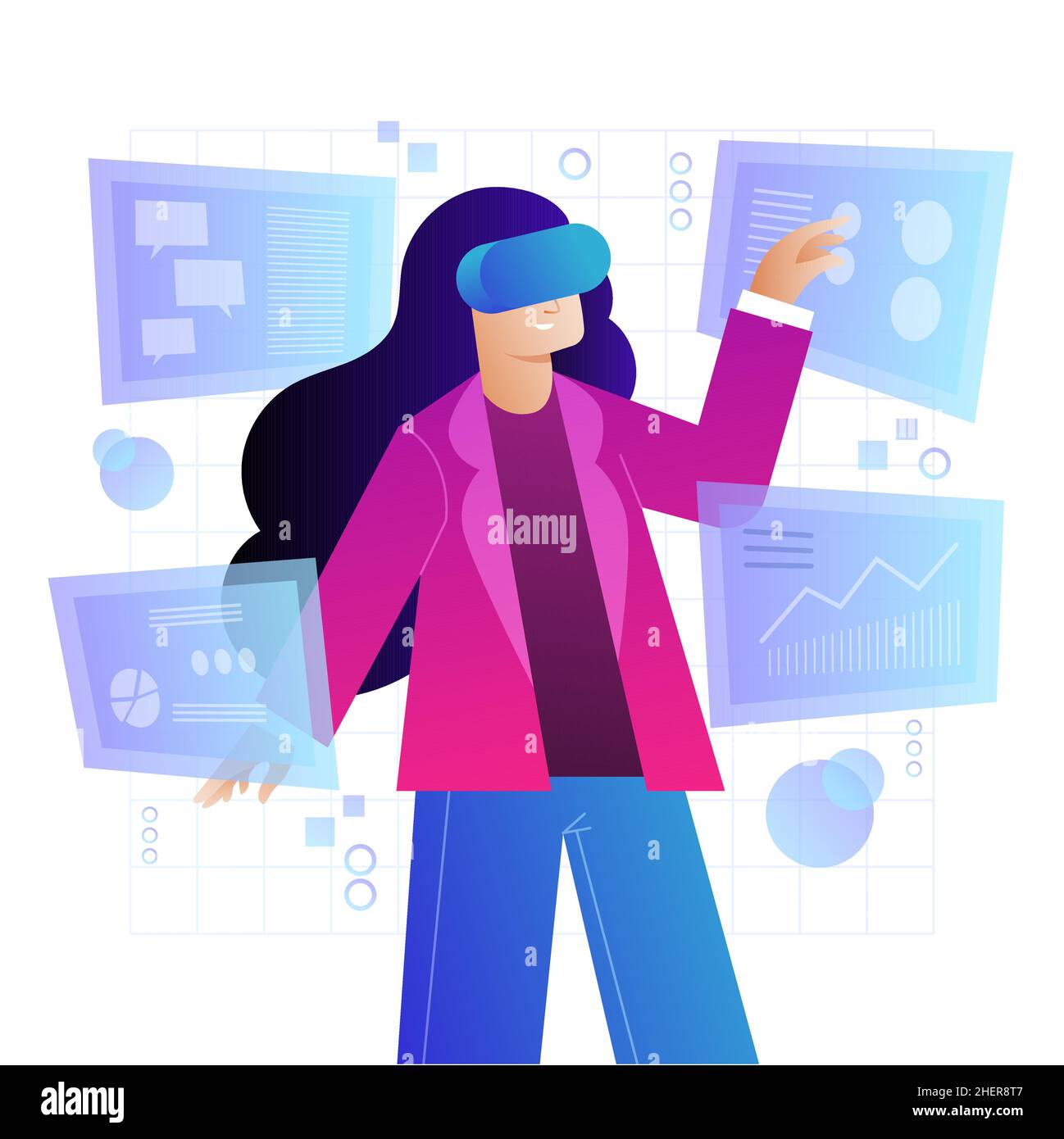 Gradient metaverse illustration Vector illustration Stock Vector Image ...