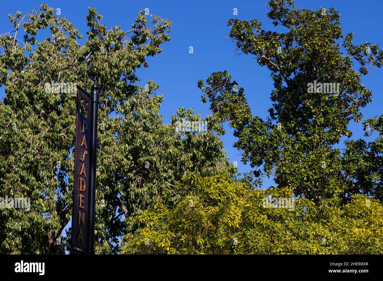 Pasadena' sign located at the Pasadena and San Marino city limit Stock ...