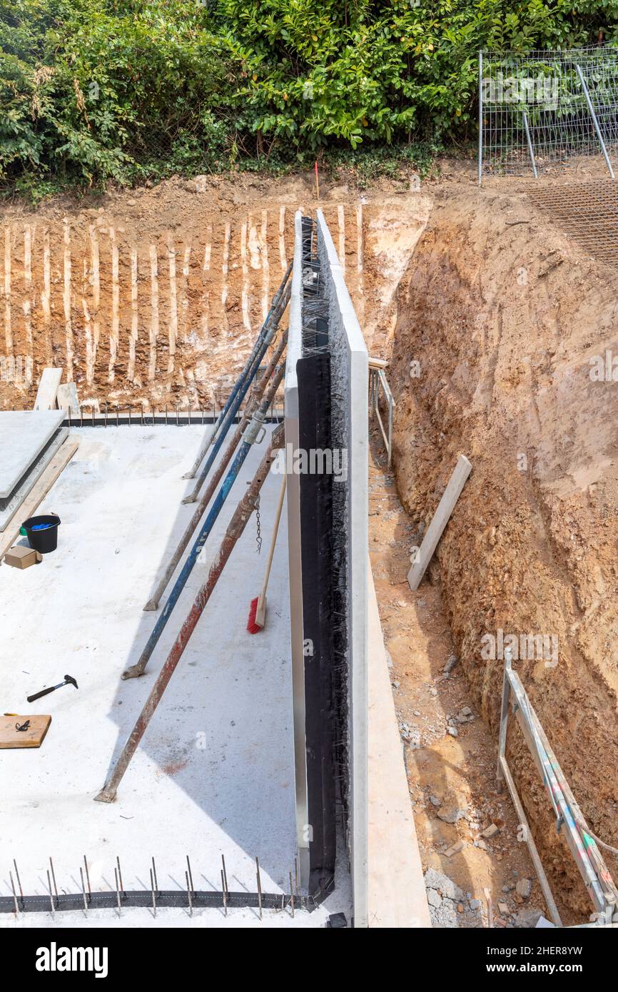 cellar at a construction site with waterproof concrete called white ...
