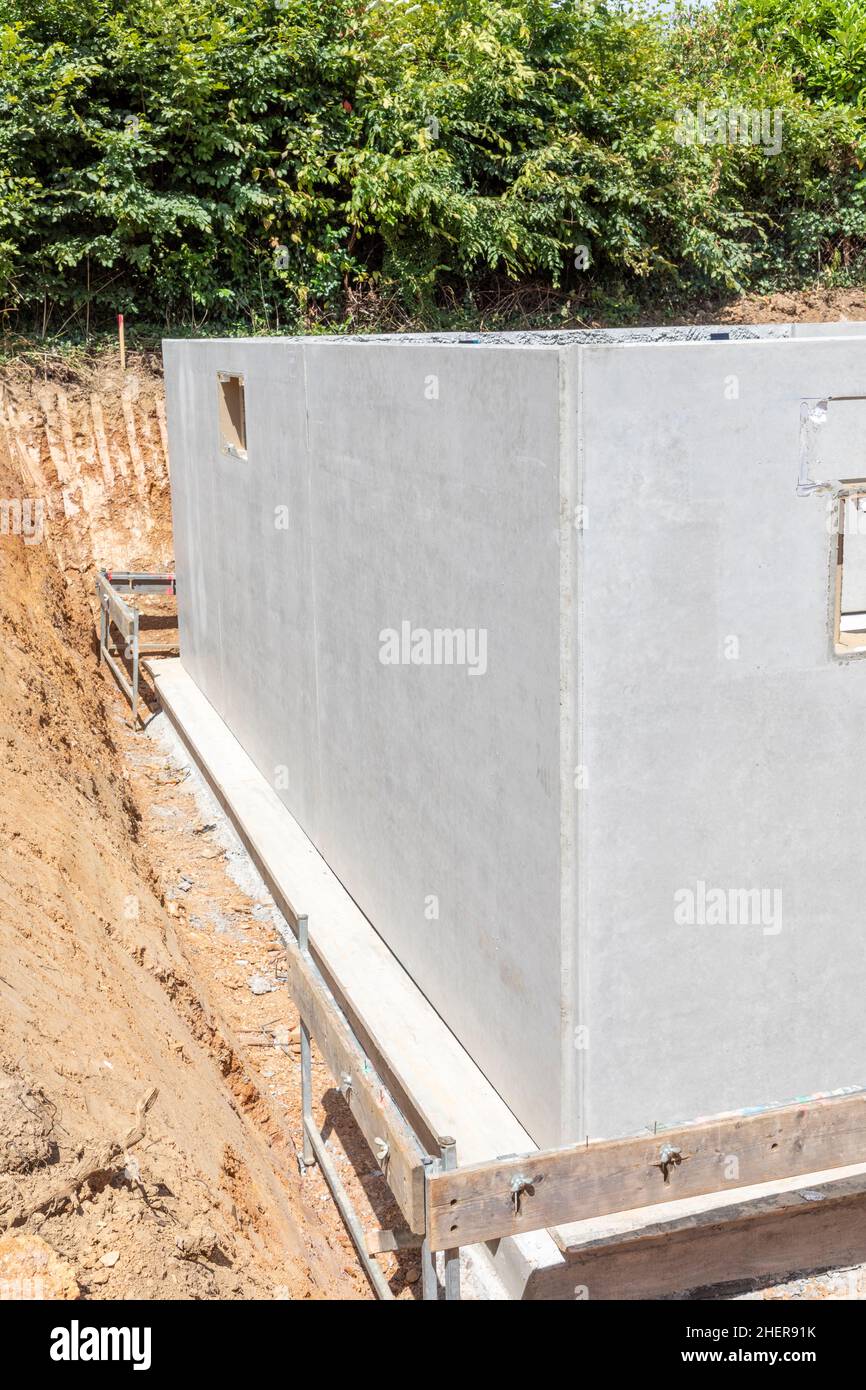cellar at a construction site with waterproof concrete called white ...
