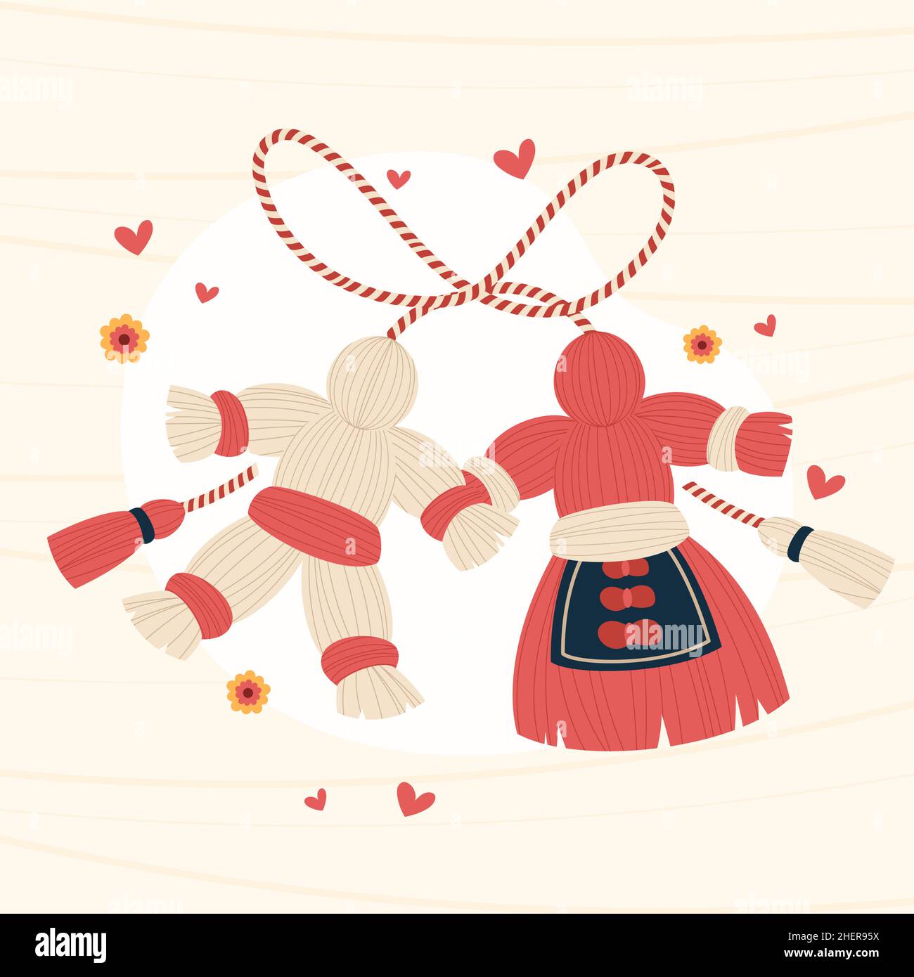 Hand drawn martisor illustration Vector illustration Stock Vector Image ...