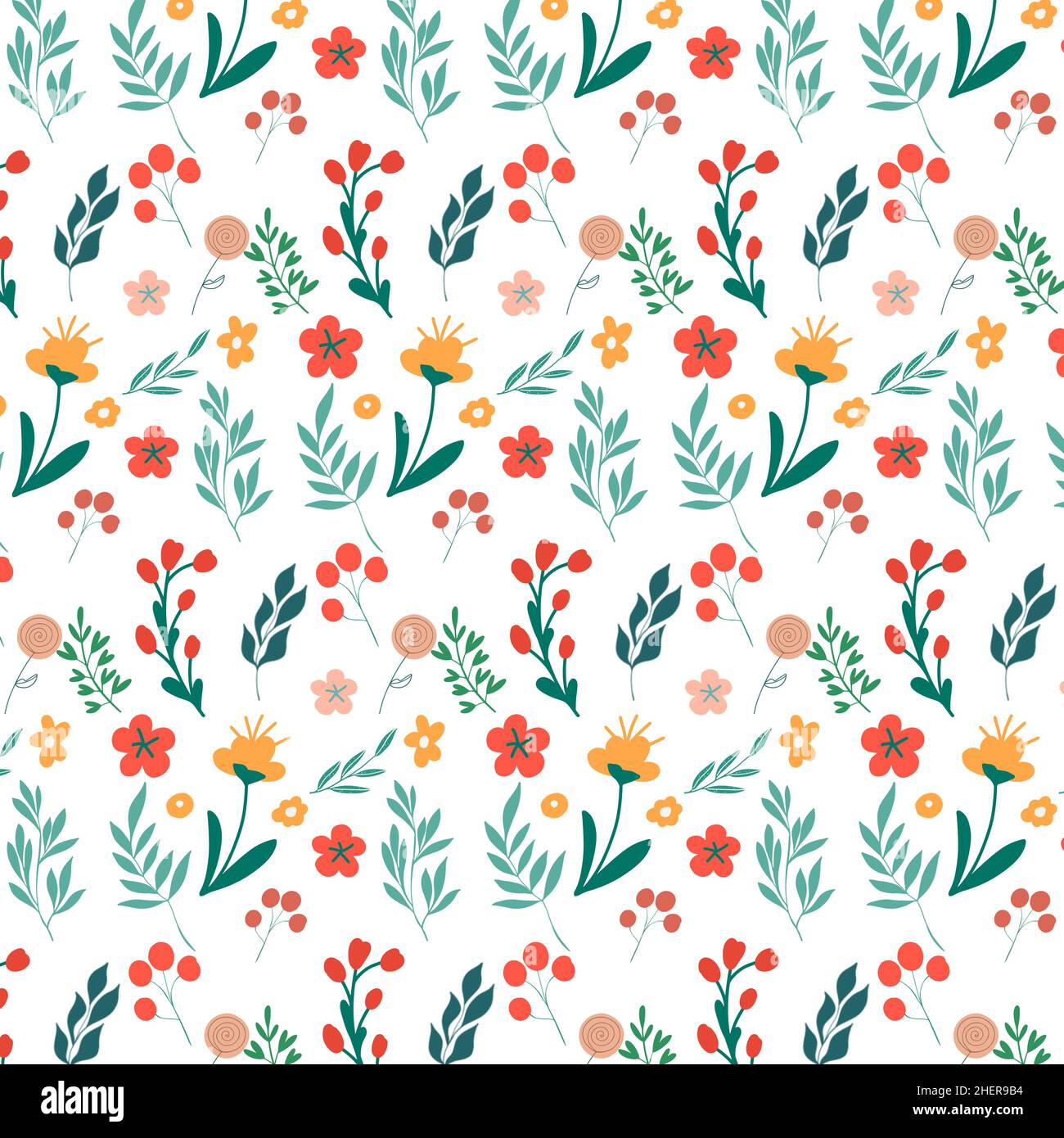 Flat floral pattern design Vector illustration Stock Vector Image & Art - Alamy
