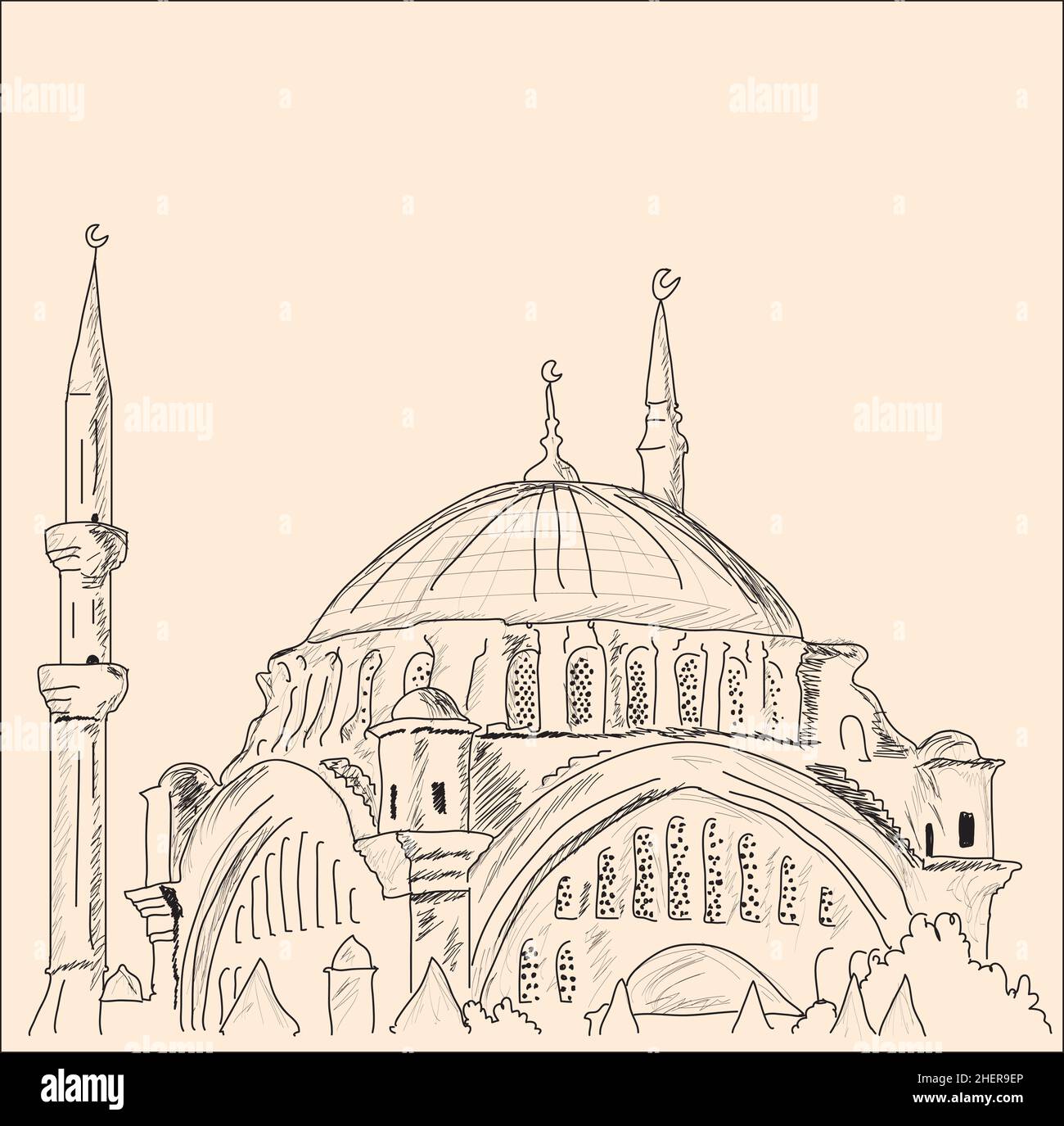 Selimiye camii mosque Stock Vector Images - Alamy