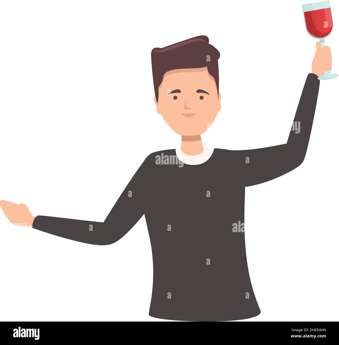 Wine cheers icon cartoon vector. Alcohol glass. Woman drink Stock ...