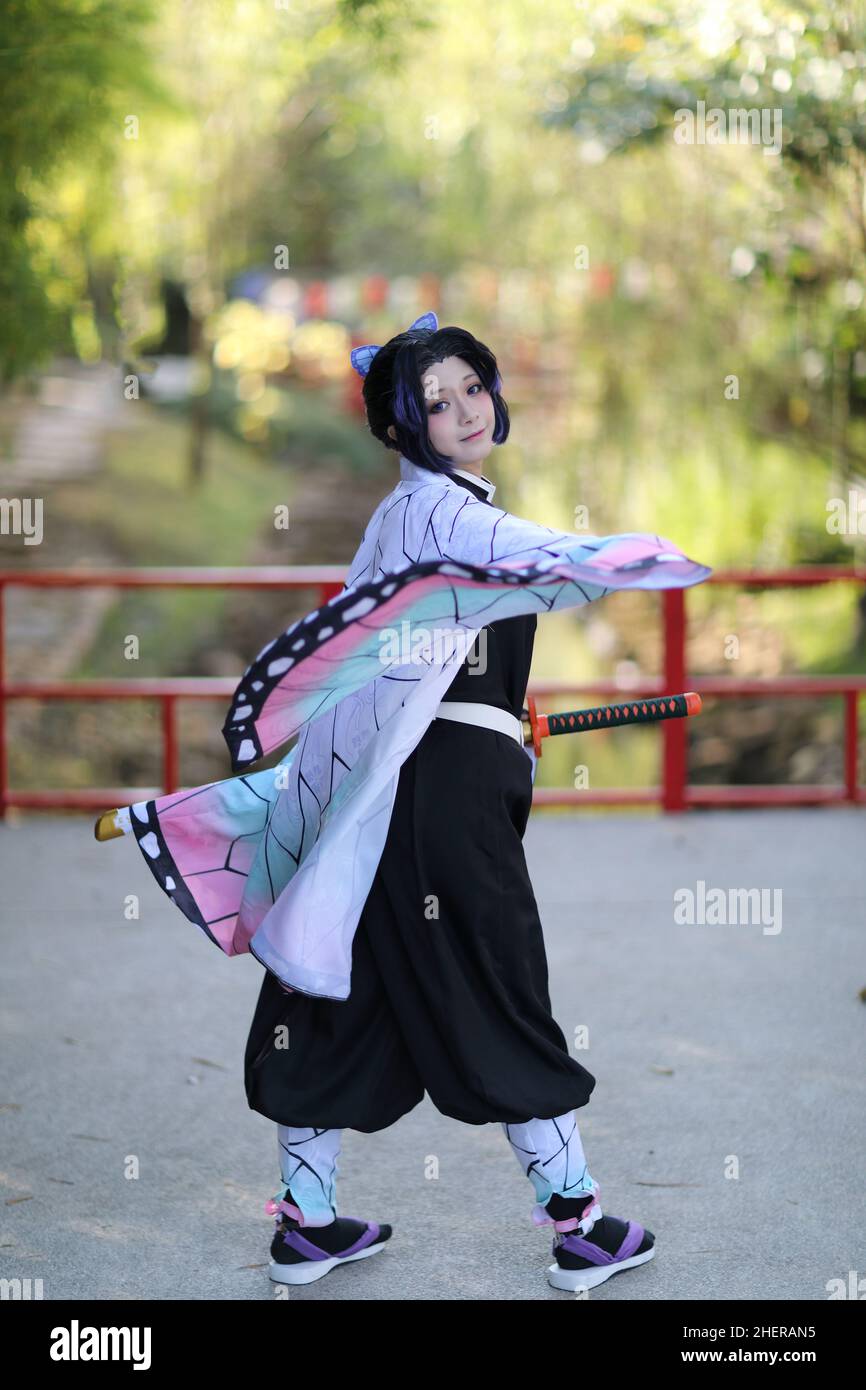Japan anime cosplay portrait of girl with comic costume with japanese ...