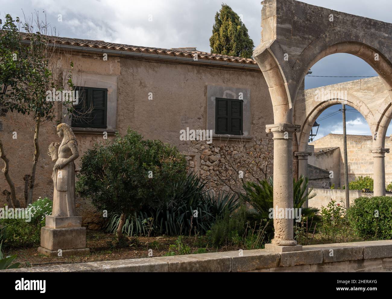 Petra, Spain; january 09 2022: Sculpture made in stone symbolizing a ...