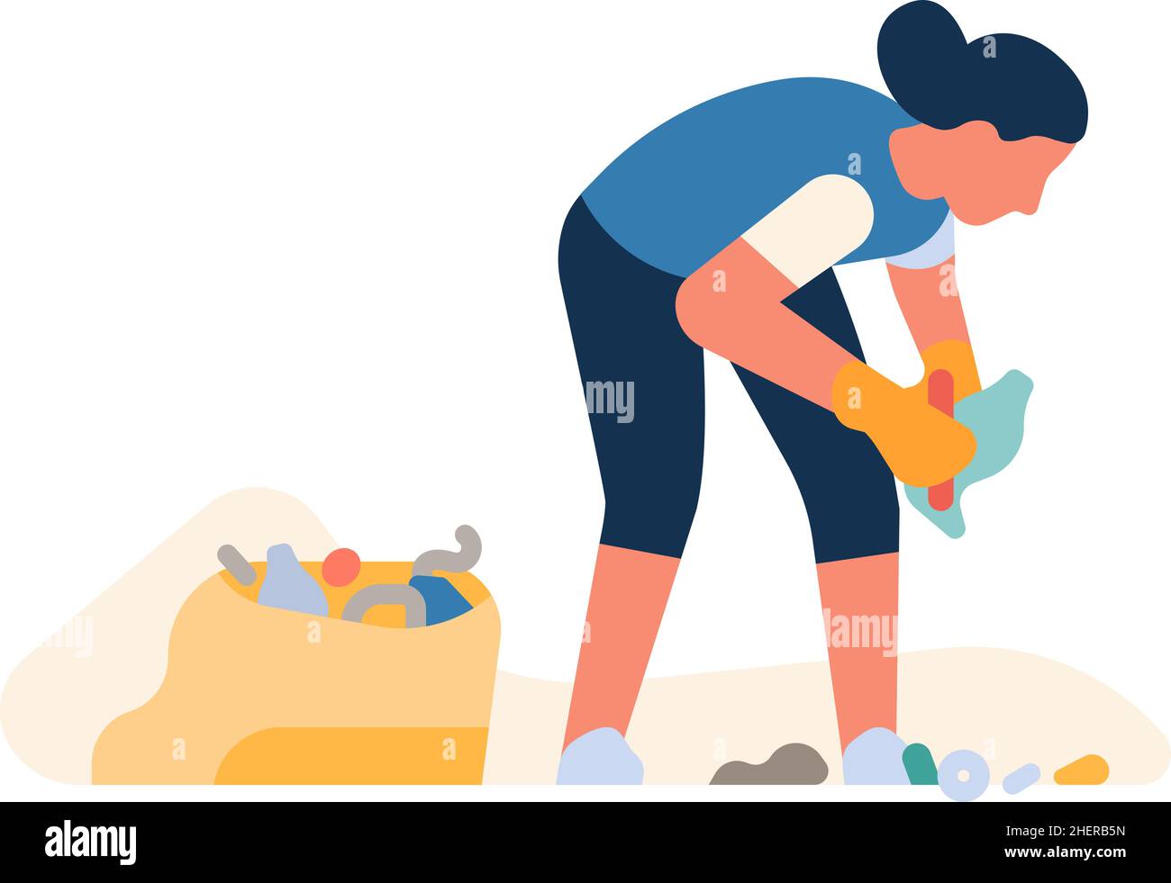 Volunteer woman litter Stock Vector Images - Alamy