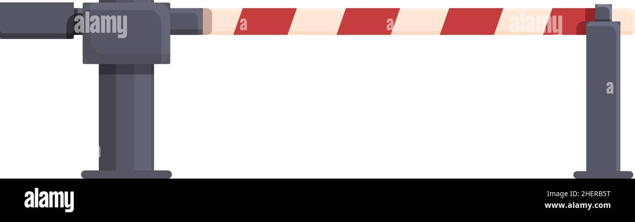 Crossroad barrier icon cartoon vector. Train rail. Gate signal Stock ...