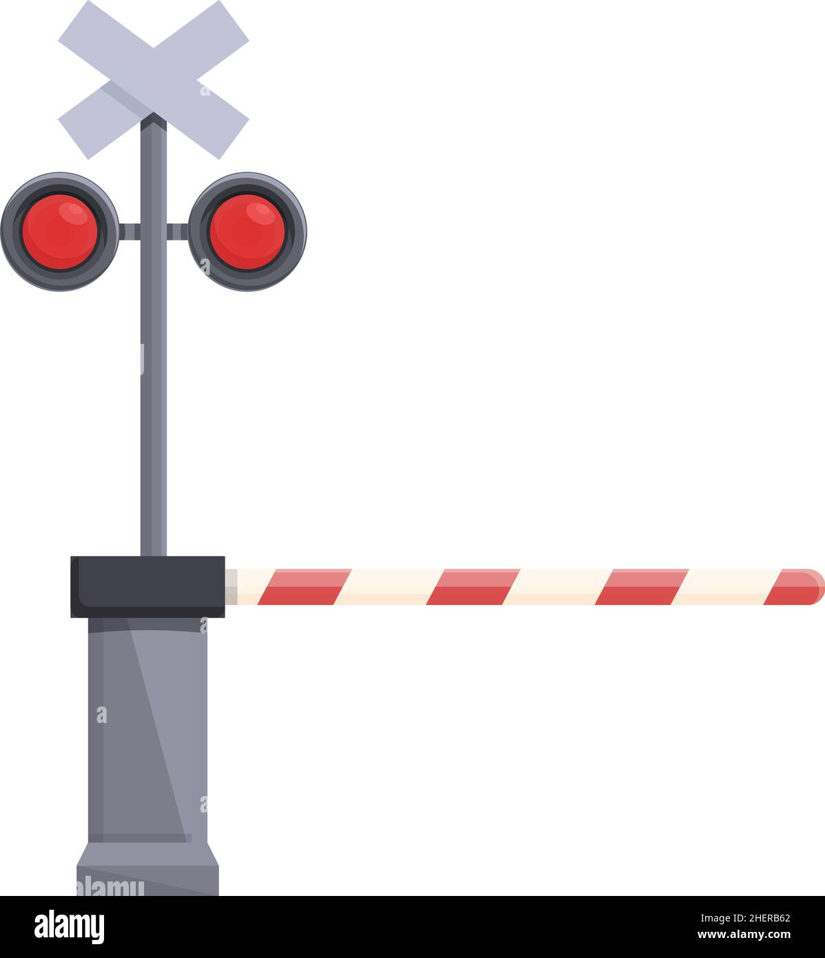 Railway gate icon cartoon vector. Train rail. Signal barrier Stock ...