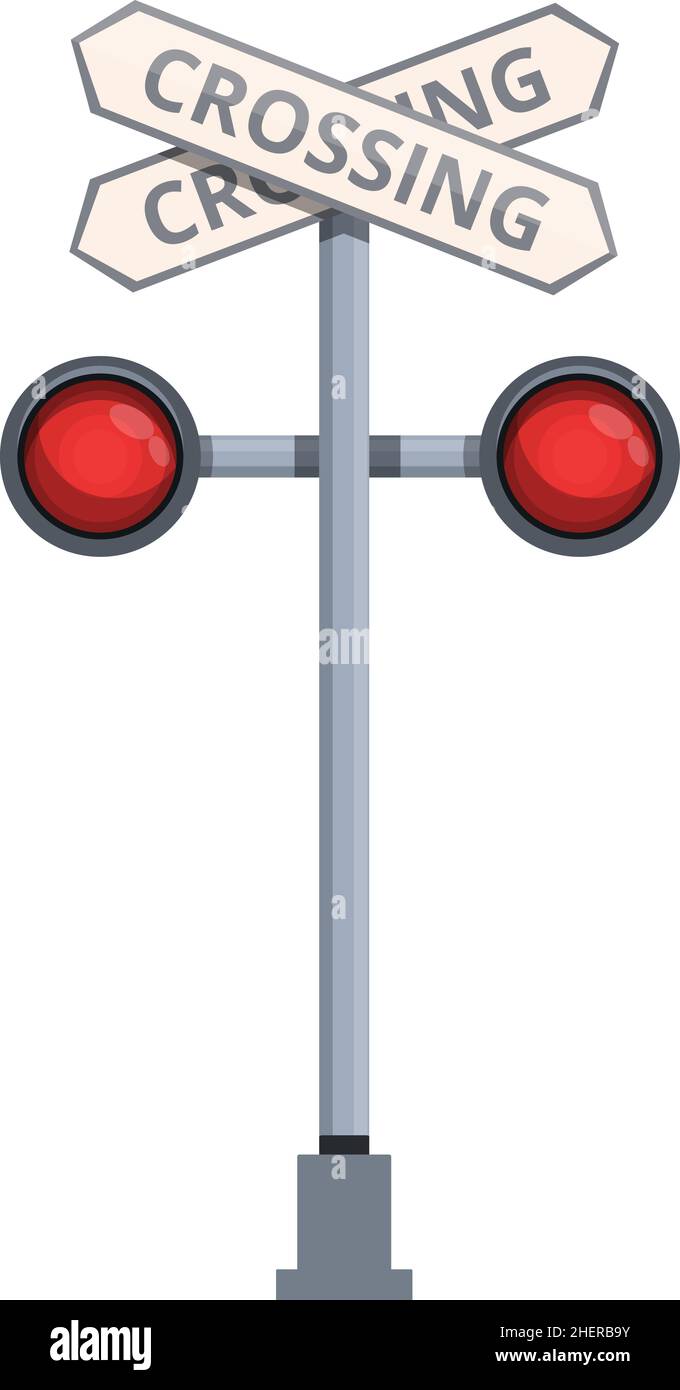 Railway train icon cartoon vector. Rail traffic. Signal road Stock ...