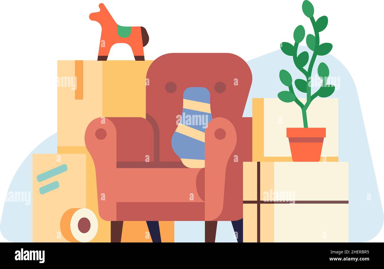 Cardboard house illustration Stock Vector Images - Alamy