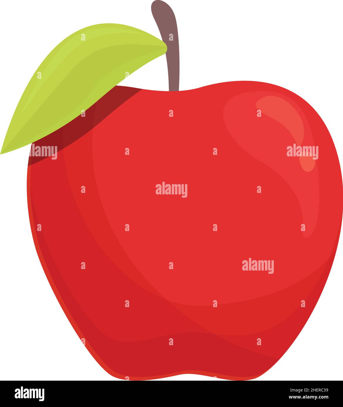 Red apple icon cartoon vector. Fruit food. Fresh leaf Stock Vector ...