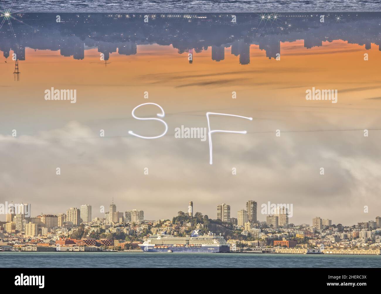 San Francisco Landscape During Sunset and Daytime with Light Painting ...