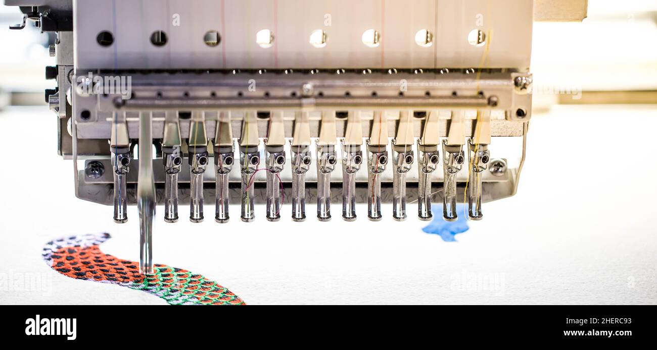 Digital textile industry. Modern computer programmable embroidery ...