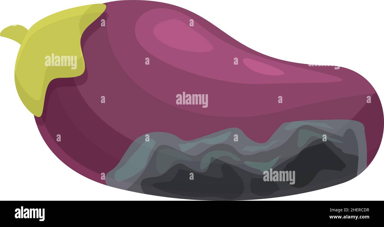 Contaminated eggplant icon cartoon vector. Microbe food. Rubbish ...