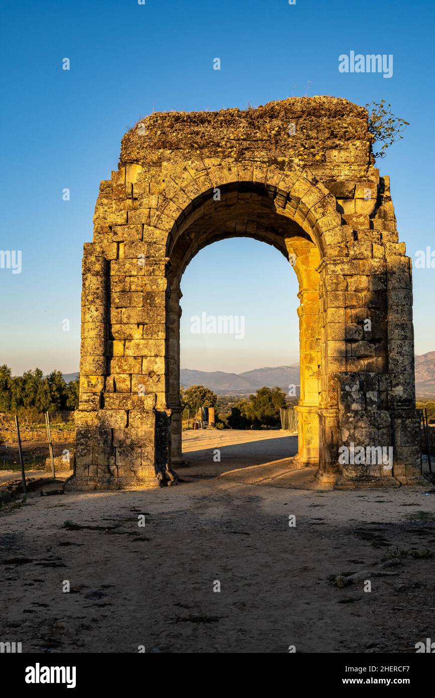 A beautiful view of Arch of Caparra in Roman City of Caparra ...