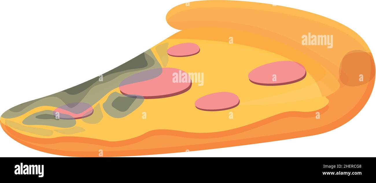 Contaminated pizza slice icon cartoon vector. Dirty trash. Food ...