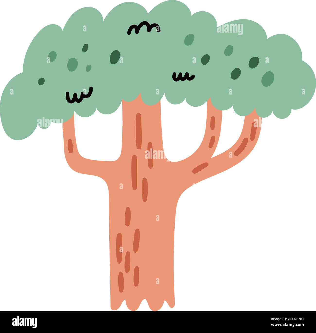 Cute tree icon. Savanna plant. Woodland symbol Stock Vector Image & Art ...