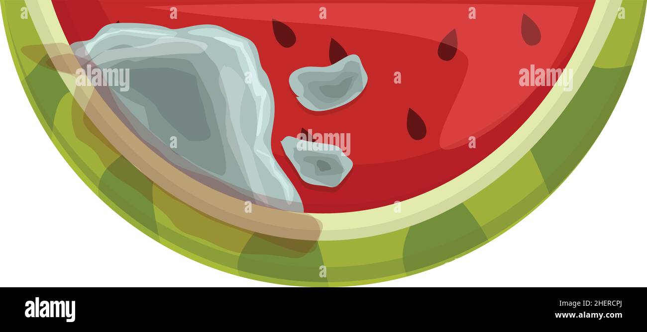 Contaminated watermelon icon cartoon vector. Fruit bacteria. Virus ...