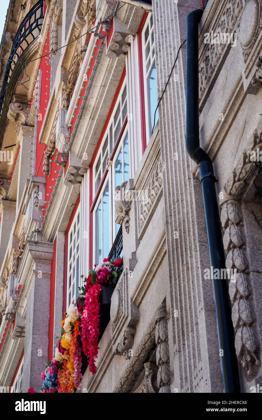 Elegant Art Deco building in the streets of Porto, Portugal Stock Photo ...