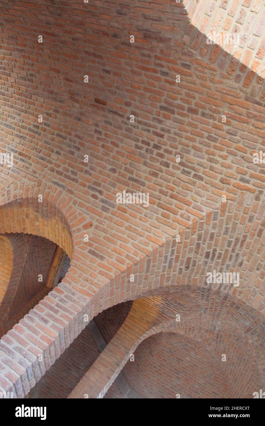 brick staircase in a castle in carrouges in normandy in france Stock ...