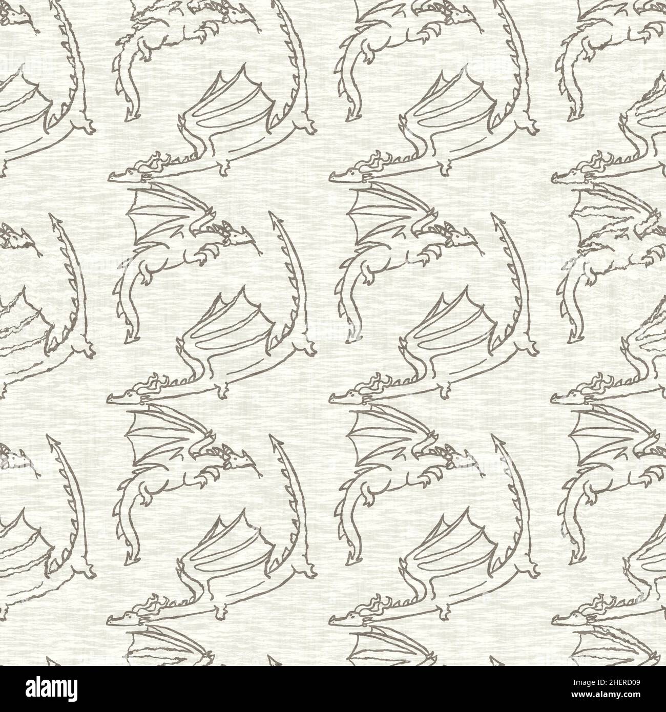 Dragon linen effect texture pattern. Seamless woven mythical reptile ...