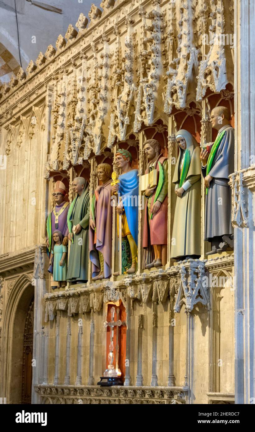 Colourful statues of martyrs sculpture Rory Young, St. Albans Cathedral ...