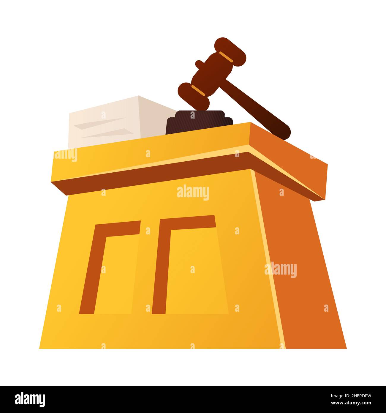 Trial tribune - modern flat design single isolated object. Neat ...
