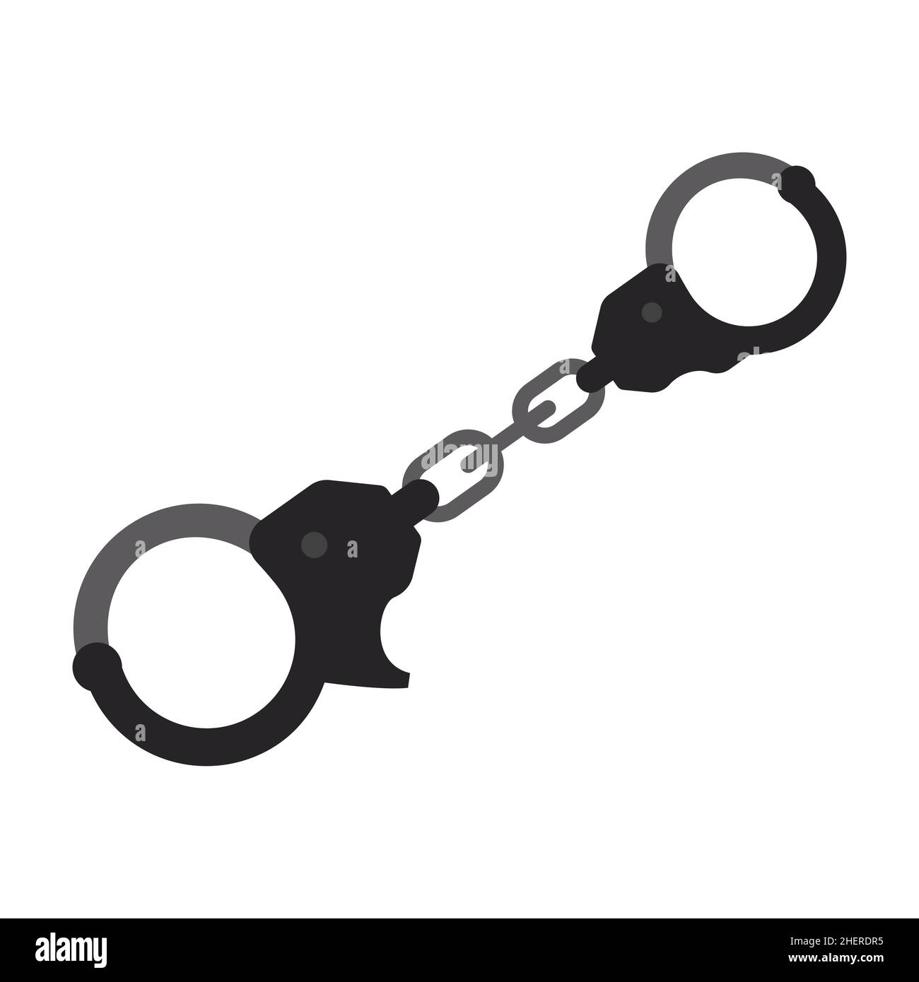 Iron handcuffs - modern flat design single isolated object. Neat ...