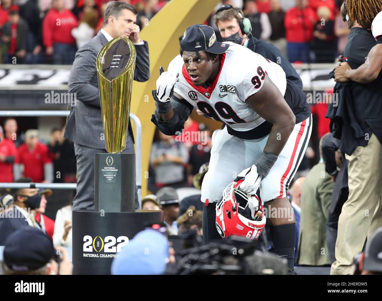 Georgia Bulldogs defensive lineman Jordan Davis (99) celebrating during ...