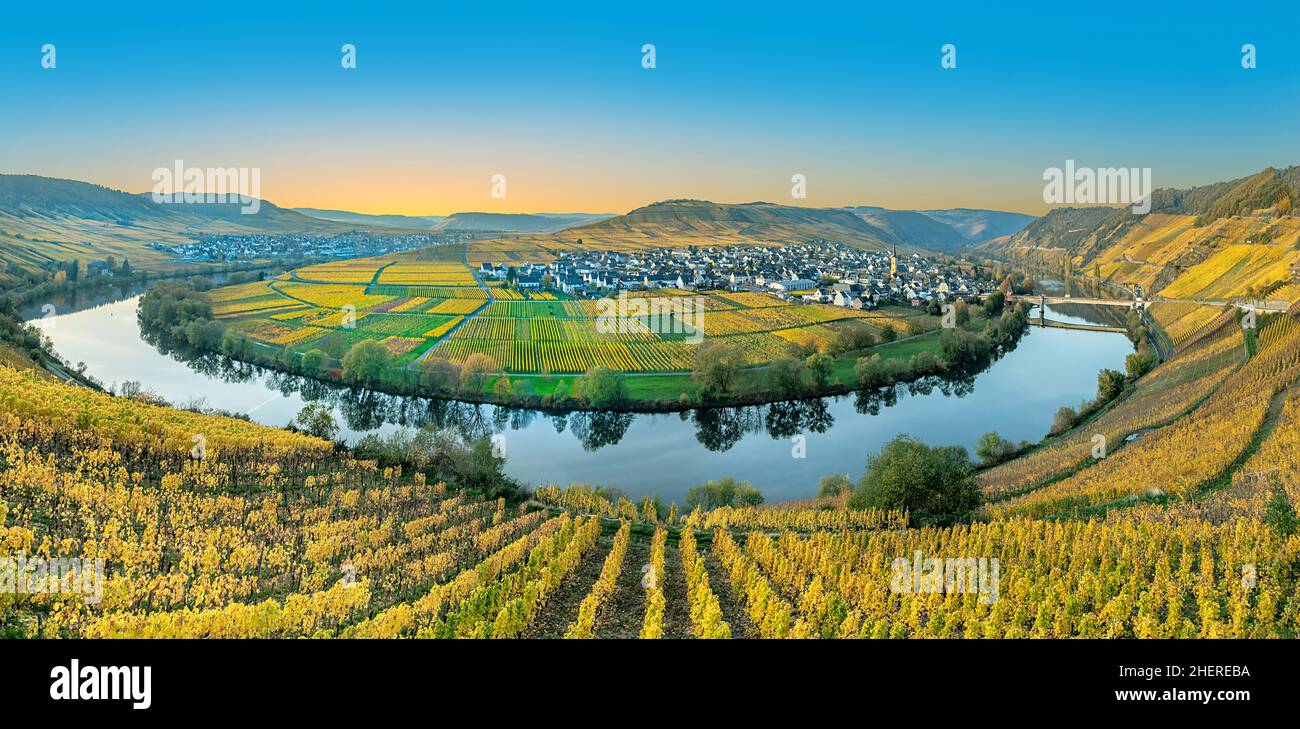 scenic Mosel river loop in Trittenheim, Germany Stock Photo - Alamy