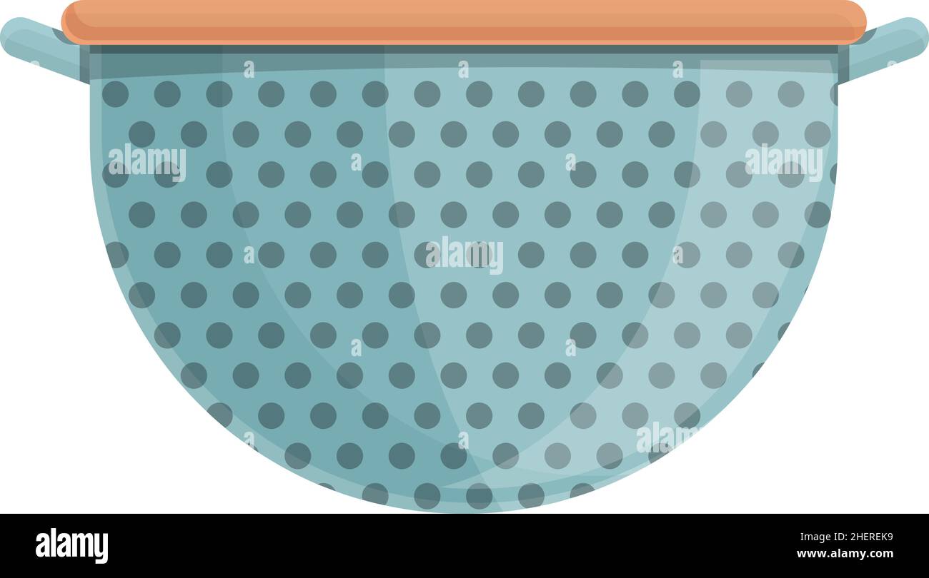 Pasta colander icon cartoon vector. Kitchen sieve. Water boil Stock ...
