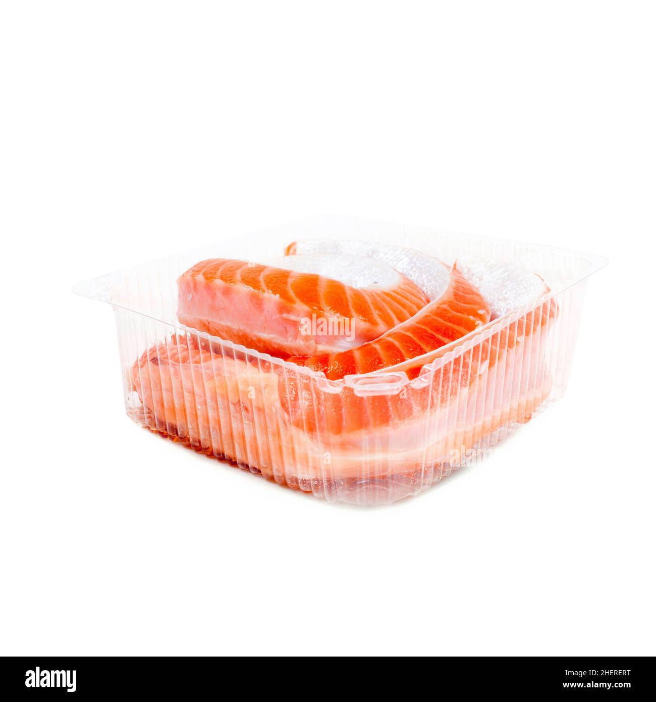 Store plastic packaging of a fresh trout filet Stock Photo - Alamy