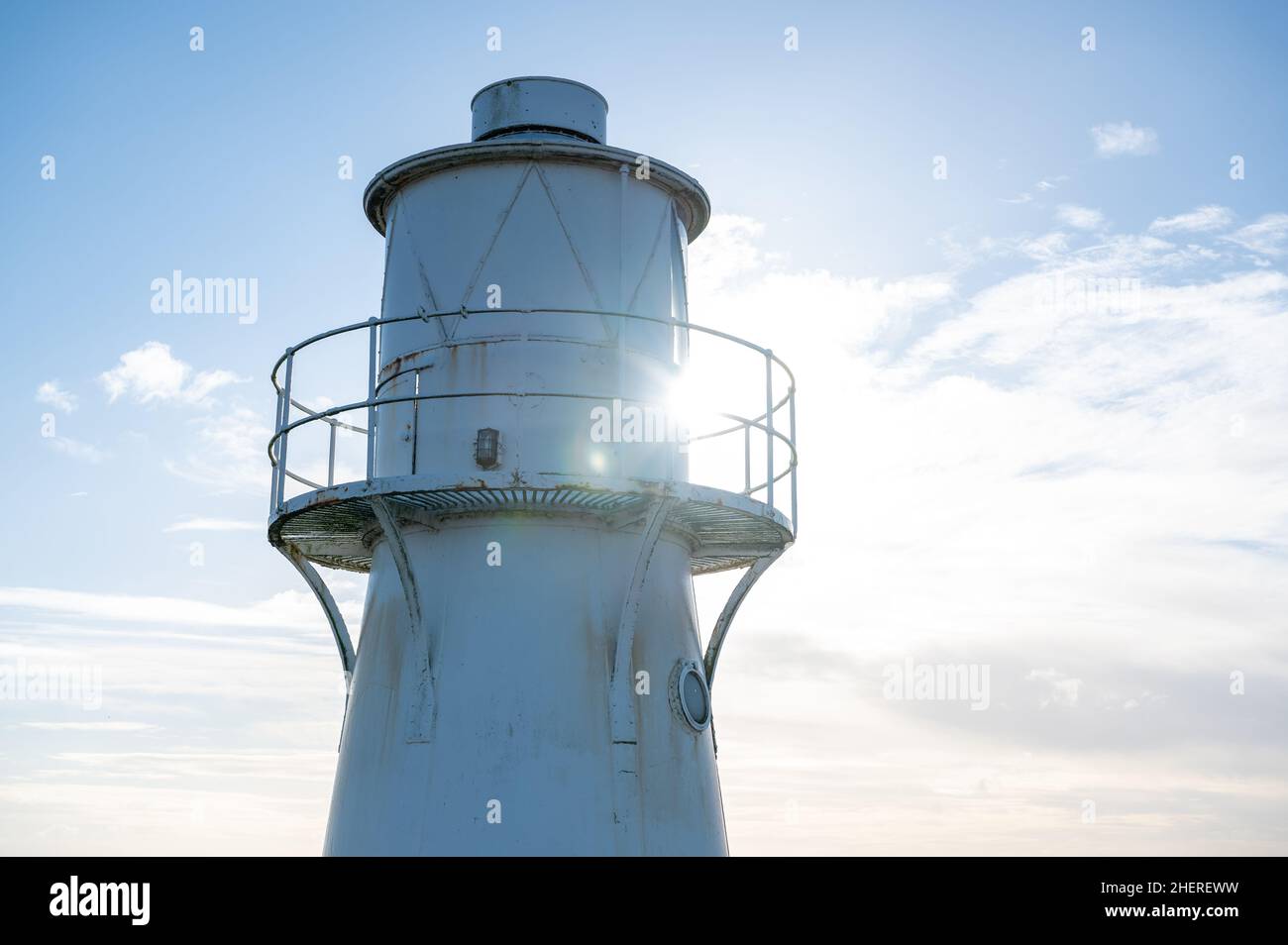 East Usk Lighthouse in the Wetlands of Newport, South Wales Stock Photo ...