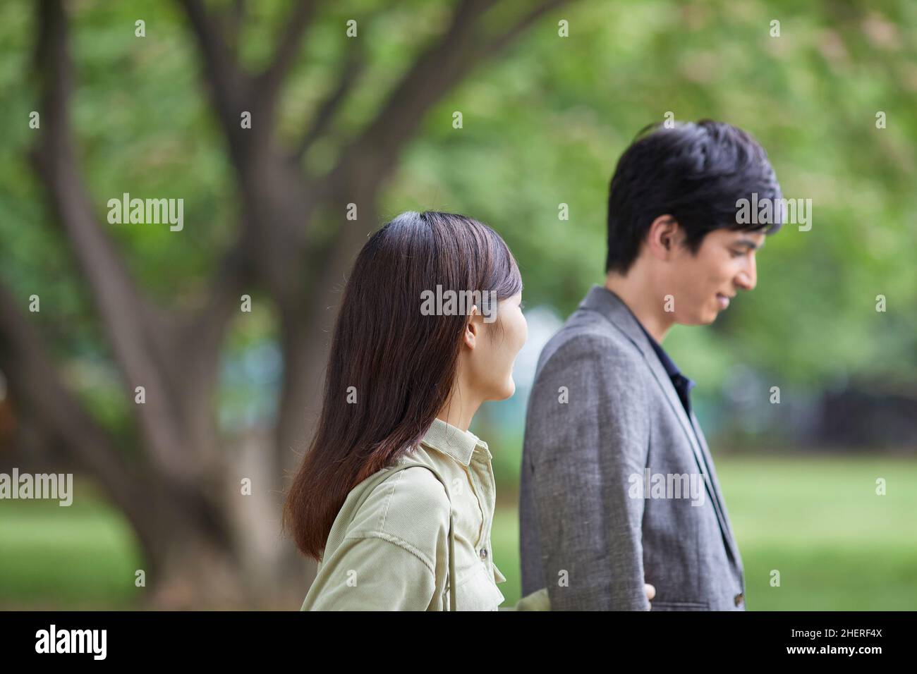 Japanese couple taking walk hi-res stock photography and images - Alamy