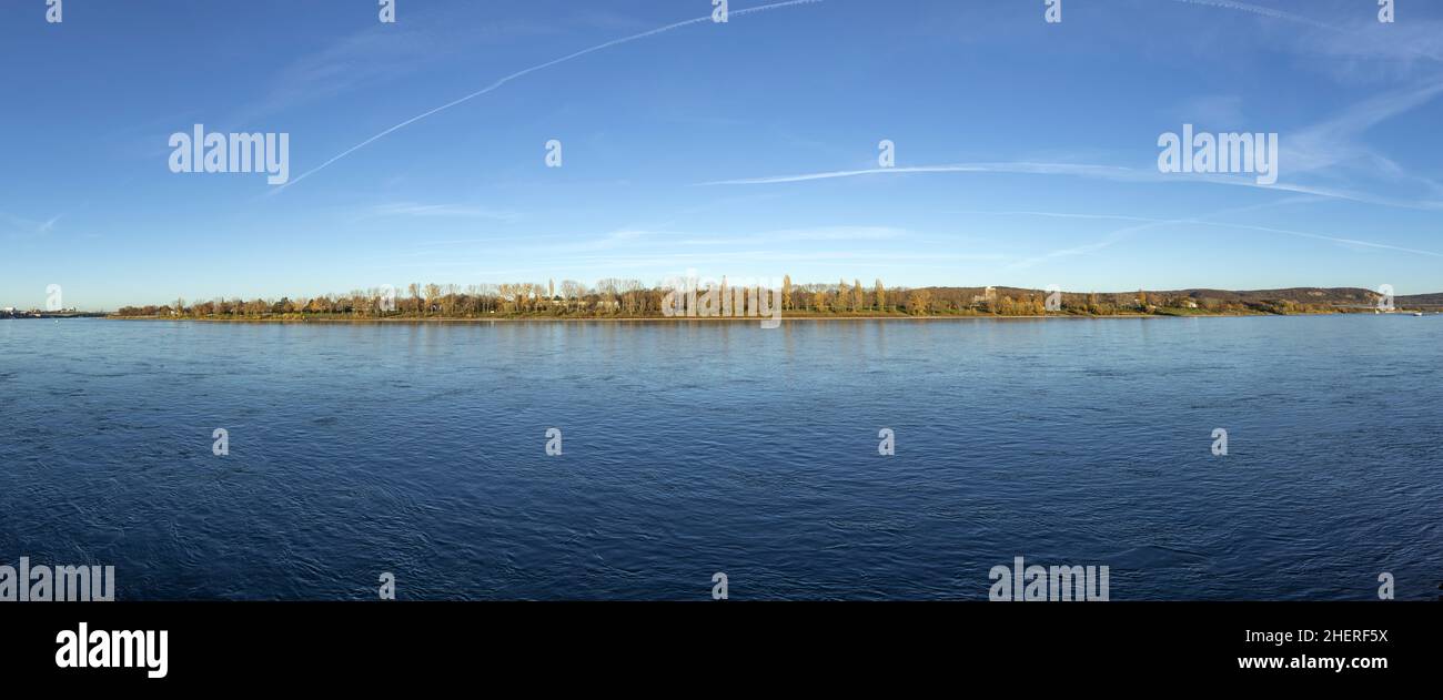river rhine landscape at Bonn at a sunny winter afternoon Stock Photo ...