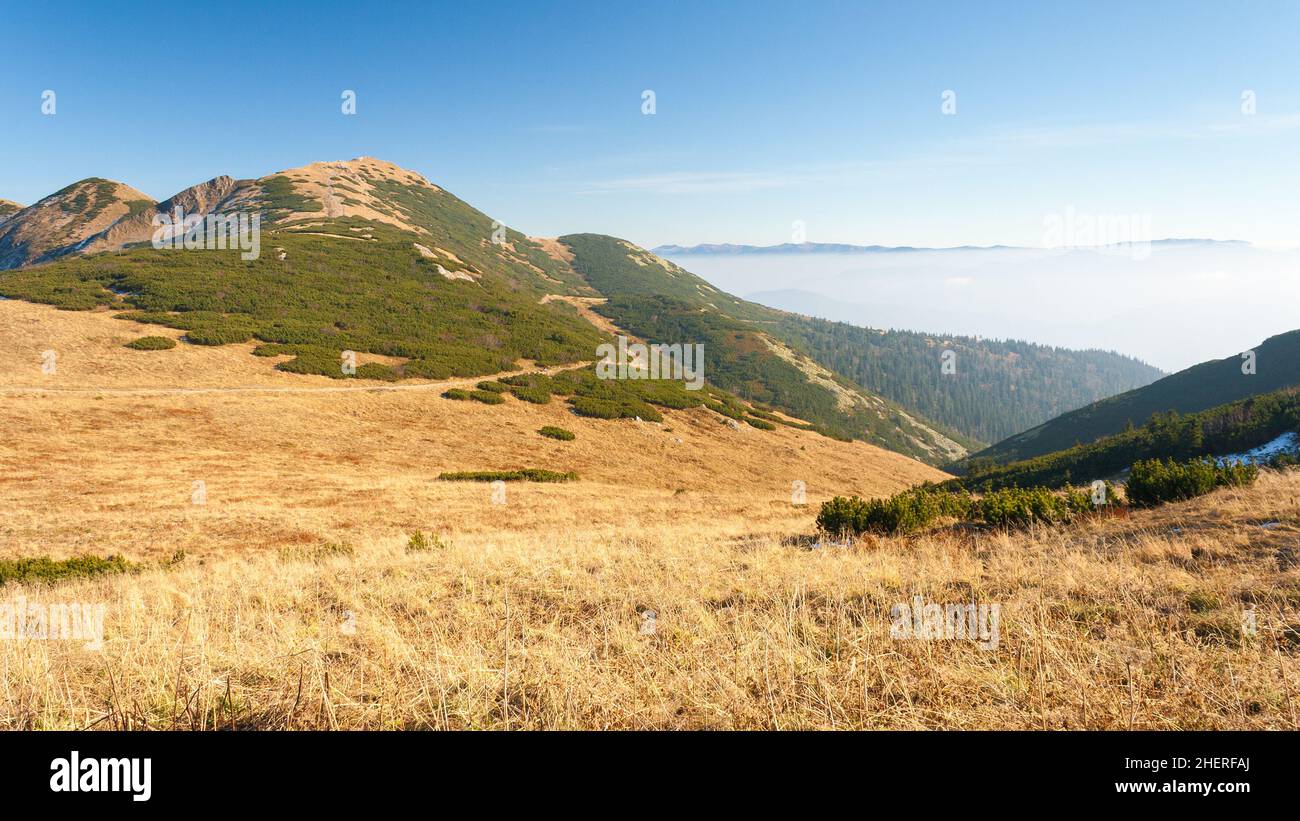 Mountain landscape in the Vratna valley at the national park Mala Fatra ...